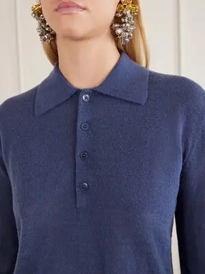 Tibi Wool-blend Knit Polo Sweater