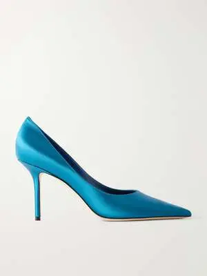 JIMMY CHOO Love 85 Satin Pumps - Blue