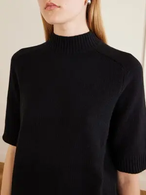 Loulou De Saison Ruth Ribbed Cashmere Sweater - Black