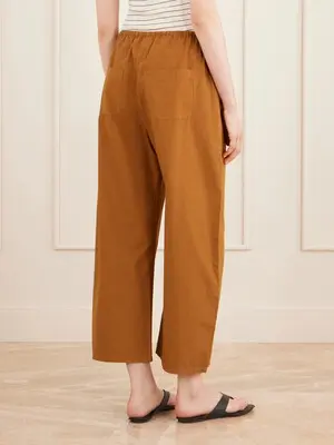 LESET Kyoto Cotton Wide-leg Pants - Brown