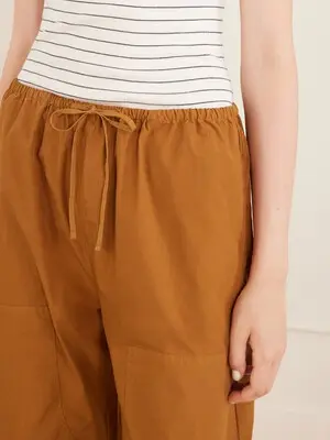 LESET Kyoto Cotton Wide-leg Pants - Brown