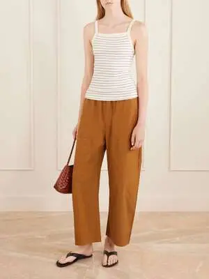 LESET Kyoto Cotton Wide-leg Pants