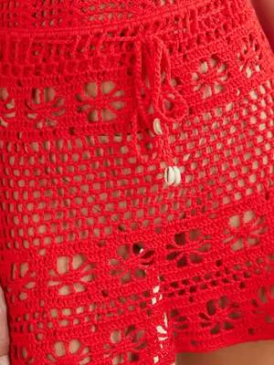 TERRY PUESTO Bonito Crocheted Organic-cotton Mini Skirt