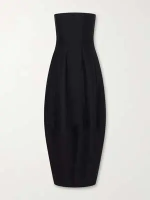 Khaite Stela Wool And Silk-blend Midi Dress