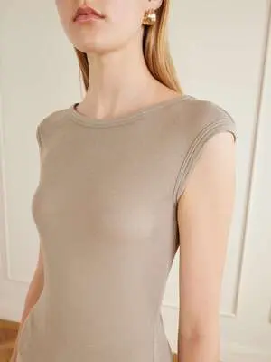 JAMES PERSE Ribbed Cotton And Cashmere-blend Tank