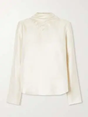 Loulou De Saison Gala Scarf-detail Silk-twill Blouse
