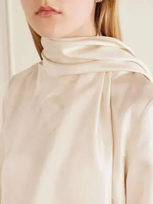 Loulou De Saison Gala Scarf-detail Silk-twill Blouse