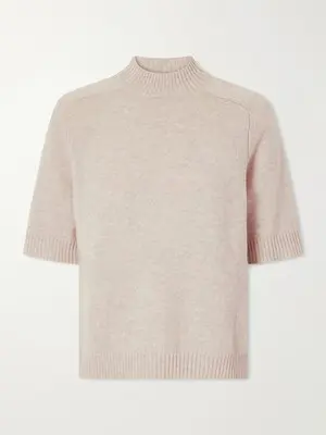 Loulou De Saison Ruth Cashmere Short Sleeve Sweater - Neutrals