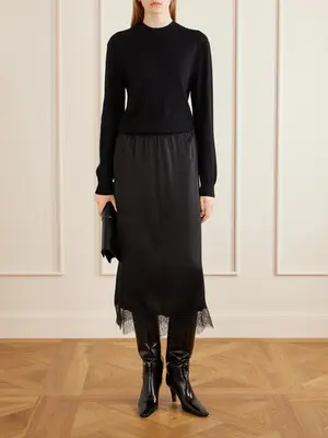 LANVIN Bow-detailed Wool-blend Cardigan