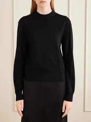 LANVIN Bow-detailed Wool-blend Cardigan