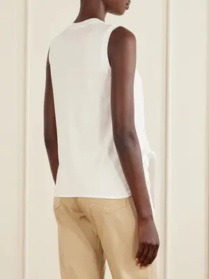 JW Anderson Knotted Logo-embroidered Cotton-jersey Tank - White