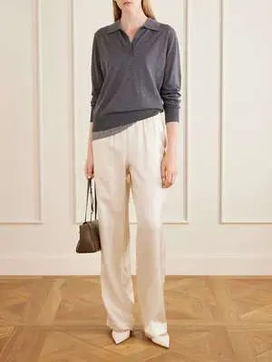 Loulou De Saison Miles Cashmere Polo Sweater