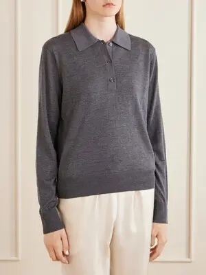 Loulou De Saison Miles Cashmere Polo Sweater