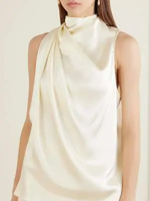 HEIRLOME Kate Draped Silk-satin Top