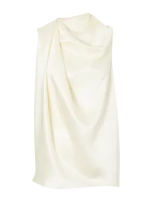 HEIRLOME Heirlome Kate Draped Silk-Satin Top Neutrals