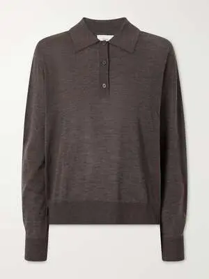 Loulou De Saison Miles Cashmere Polo Sweater - Brown