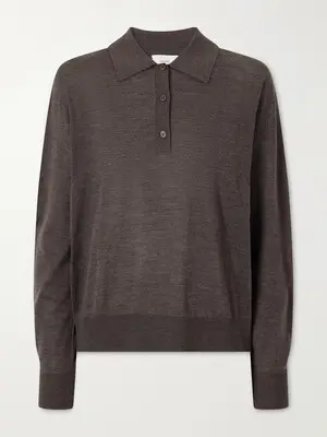 Loulou De Saison Miles Cashmere Polo Sweater