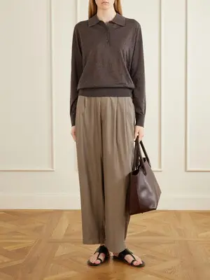 Loulou De Saison Miles Cashmere Polo Sweater