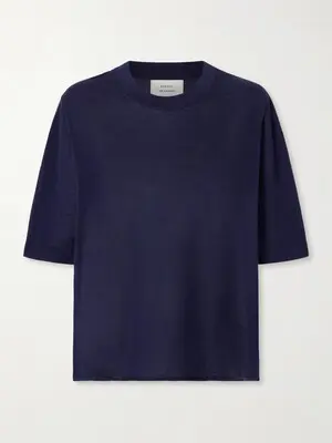 Loulou De Saison Mélange Cashmere T-shirt - Blue