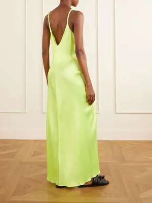 JW Anderson Tie-detailed Crinkled-silk Maxi Dress