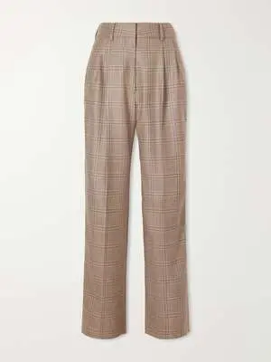 BLAZÉ MILANO Fox Checked Wool Pants - Beige