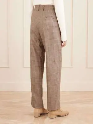 BLAZÉ MILANO Fox Checked Wool Pants