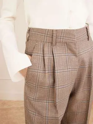 BLAZÉ MILANO Fox Checked Wool Pants