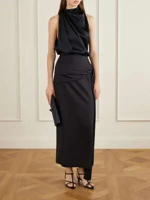 HEIRLOME Kate Draped Silk-satin Top