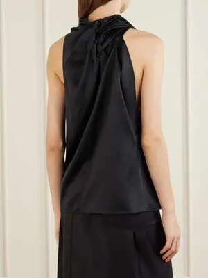 HEIRLOME Kate Draped Silk-satin Top