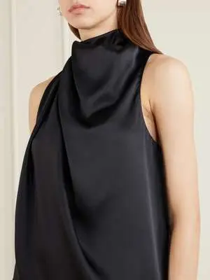 HEIRLOME Kate Draped Silk-satin Top