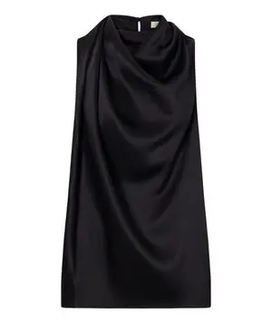 HEIRLOME Kate' Draped Silk Satin Top - Black