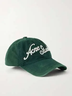 Acne Studios Carliy Venice Logo-embroidered Cotton Cap - Dark Green