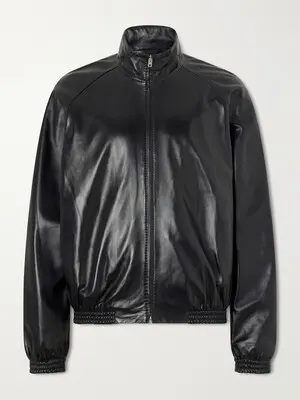 Acne Studios Lokot Leather Bomber Jacket - Black