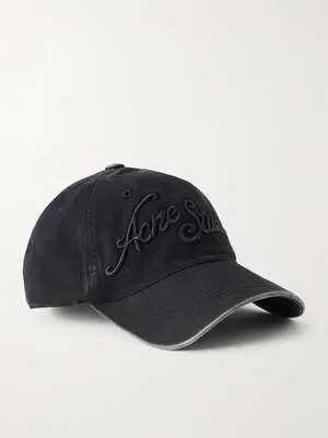 Acne Studios Carliy Venice Logo-embroidered Cotton Cap - Black
