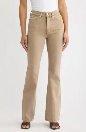 DL1961 Bridget High-waist Bootcut Jeans With Front Slits - Desert