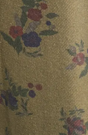 THREAD & SUPPLY Leopard Print Cotton Denim Shacket - Forest Multi