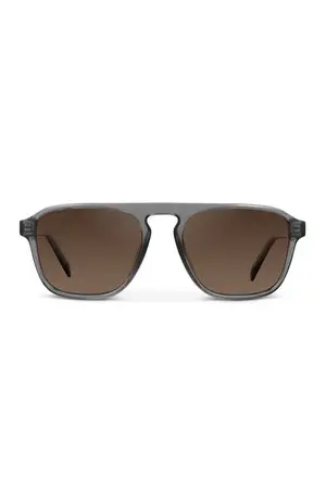 WMP EYEWEAR Emerson53mm Aviator Polarized Sunglasses Graphite Grey