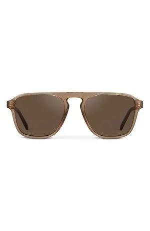 WMP EYEWEAR Emerson 53mm Aviator Sunglasses - Light Crystal Brown