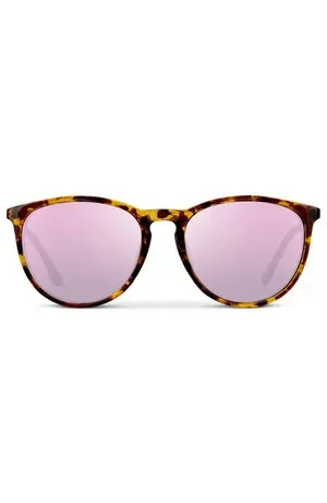 WMP EYEWEAR Drew 55mm Round Polarized Sunglasses - Brown Tortoise