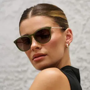 WMP EYEWEAR Drew55mm Round Polarized Sunglasses - Olive Green