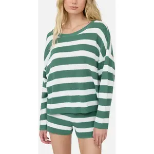 J.O.A. Striped Long Sleeve Knit Top & Shorts Set