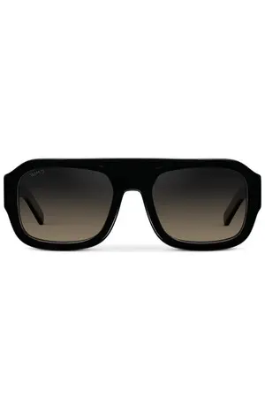 WMP EYEWEAR Harlee54mm Rectangular Aviator Polarized Sunglasses - Black
