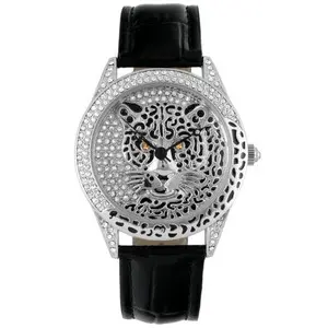 PEUGEOT Coutoure Leopard Leather Strap Watch- 40mm - Silver