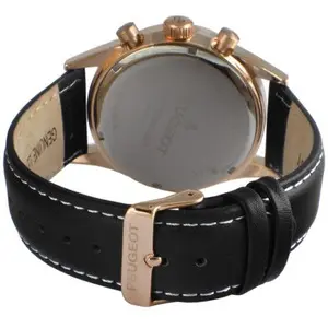 PEUGEOT Dynamic Multi Function Carbon Fiber Dial Leather Watch- 43mm