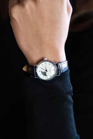 PEUGEOT Sun-moon Phase Leather Watch 26mm - Black