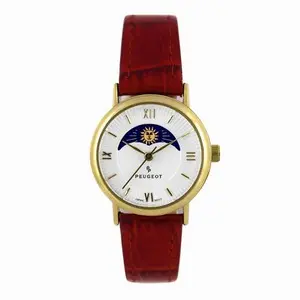 PEUGEOT Sun-moon Phase Leather Watch 26mm - Brown