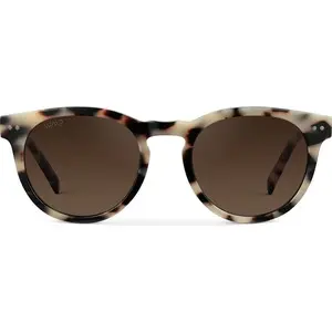 WMP EYEWEAR Tate Round Frame Sunglasses - Beige Tortoise