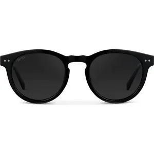 WMP EYEWEAR Tate50mm Retro Classic Round Polarized Sunglasses - Black