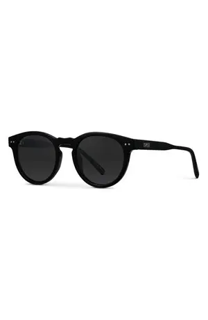 WMP EYEWEAR Tate50mm Retro Classic Round Polarized Sunglasses - Black