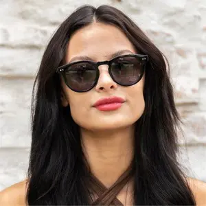 WMP EYEWEAR Tate50mm Retro Classic Round Polarized Sunglasses - Black